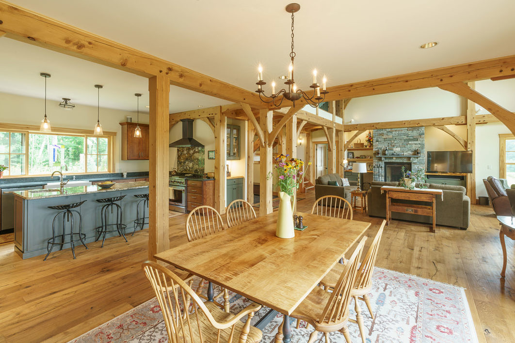 timber-frame-home-in-fayston-vermont-living-area | Labrador Builders